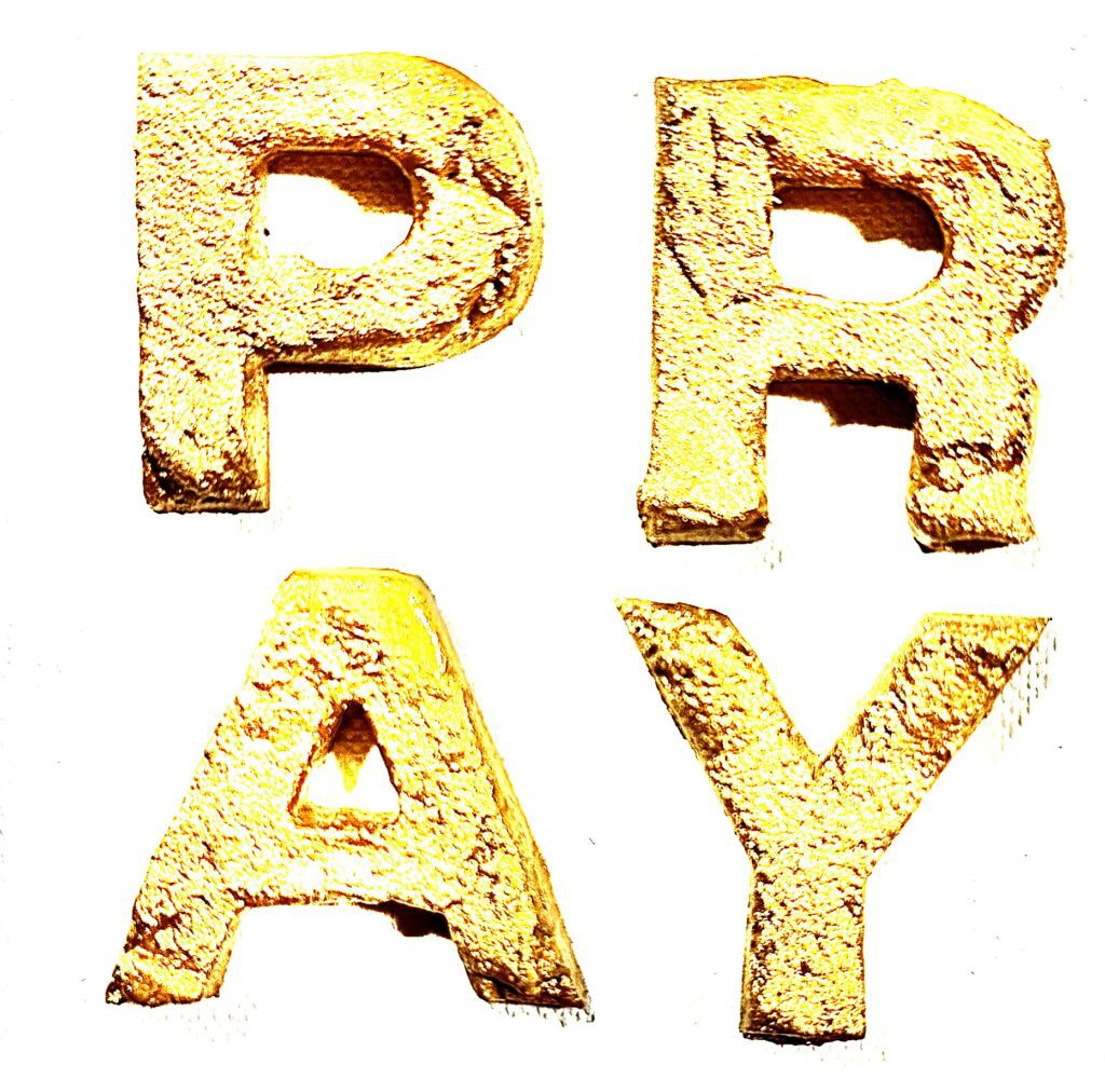 PRAY Sign: Gold | flourFLOWER